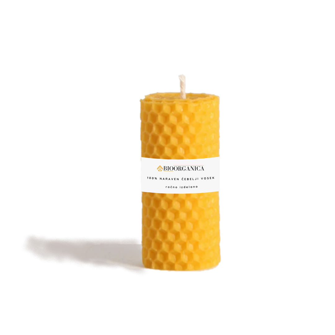 Sveča iz čebeljega voska Naravna - Bioorganica.si - 100% BIO